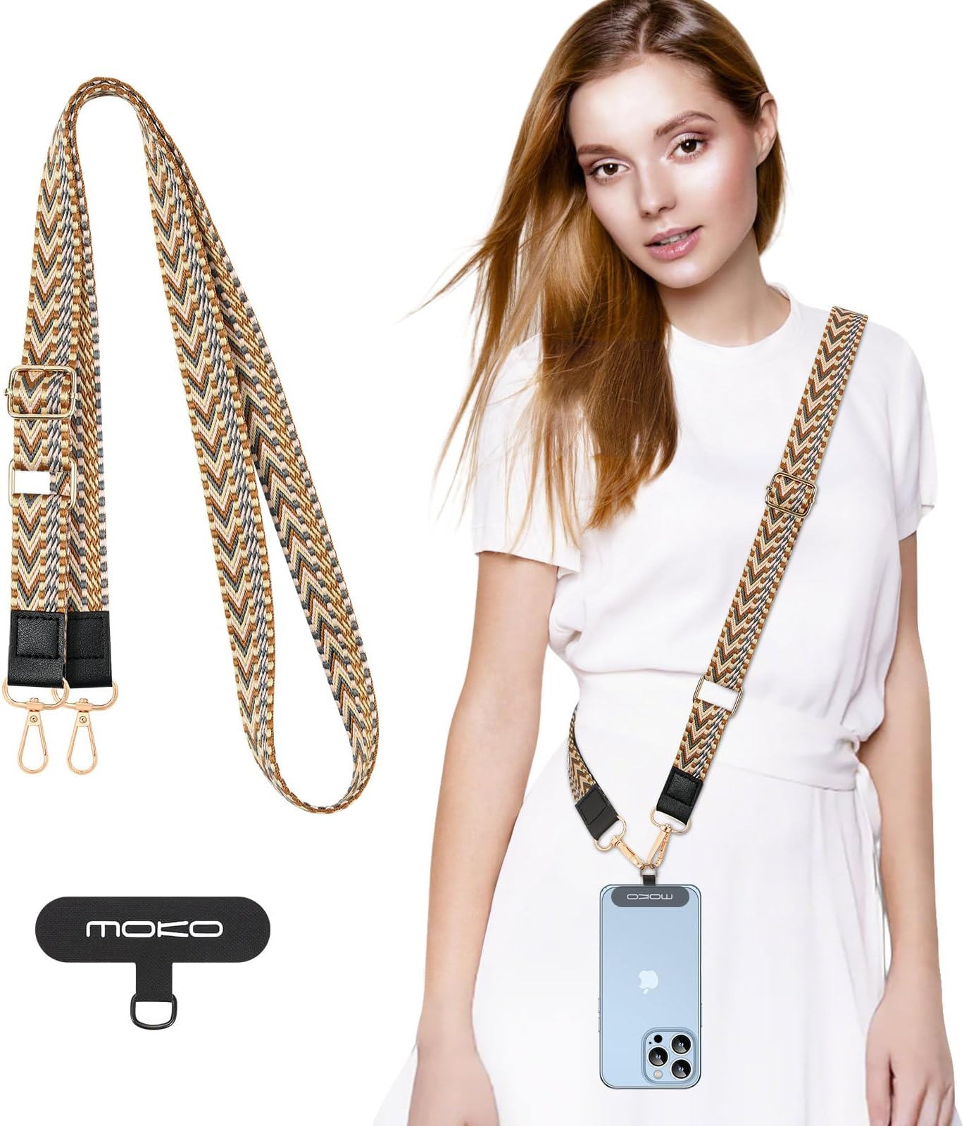 Amazon.com: MoKo Universal Phone Lanyard, Braided Adjustable Cell Phone ...