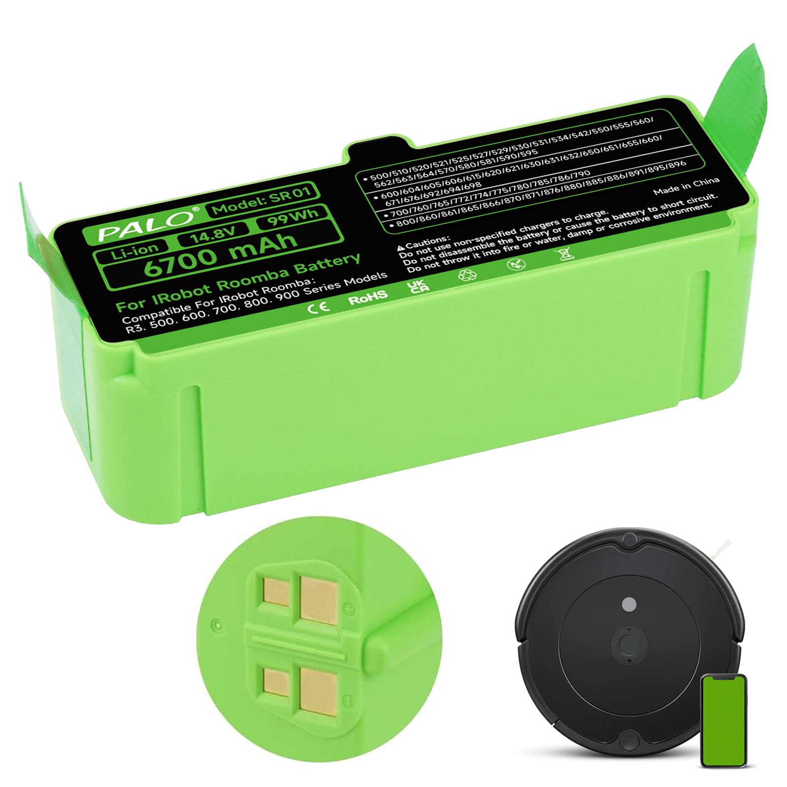 Amazon.com: for iRobot Replacement Li-ion Battery Compatible with ...
