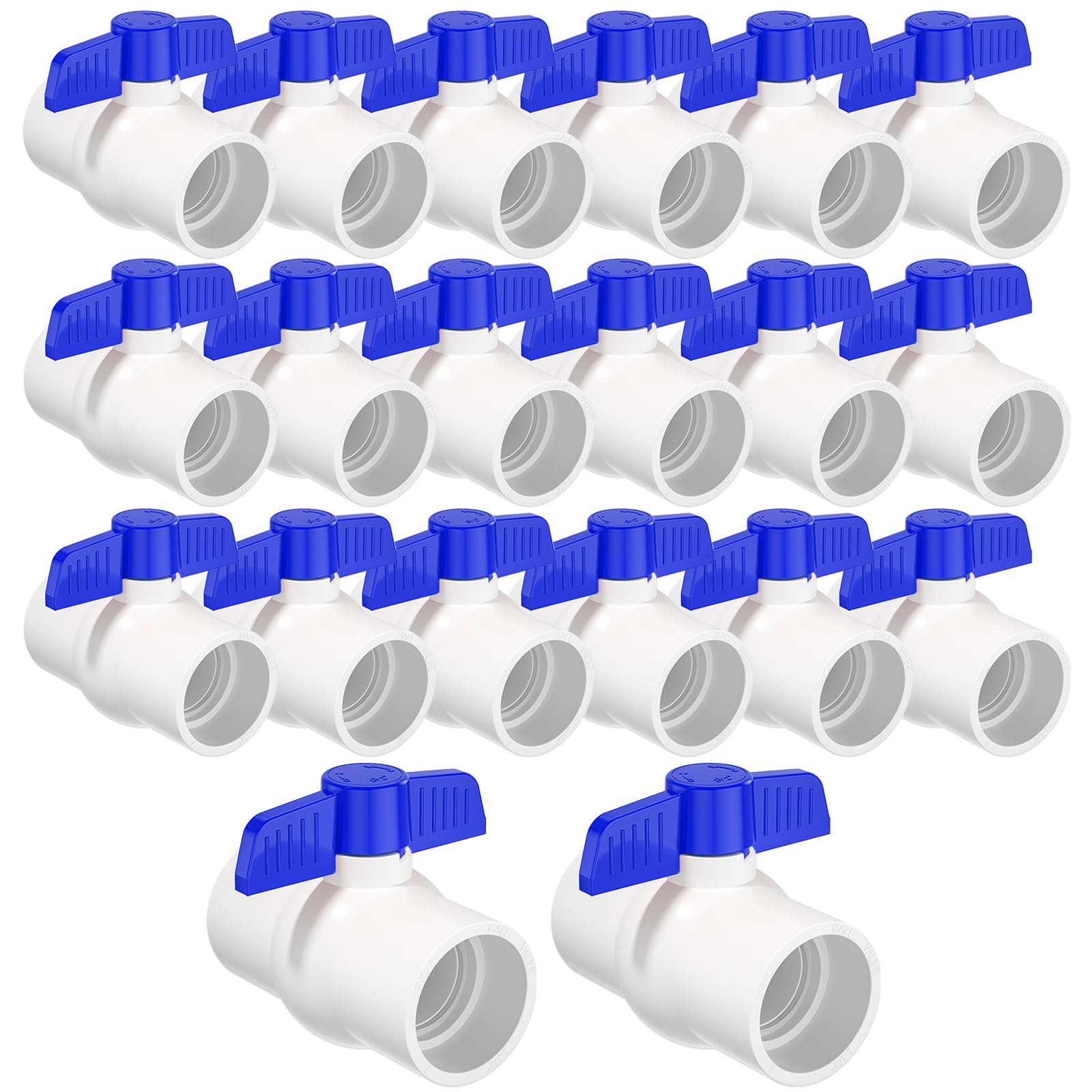 Amazon.com: EPHECH 20PCS 1/2" PVC Ball Valve, SCH40 Slip PVC Water Pipe ...