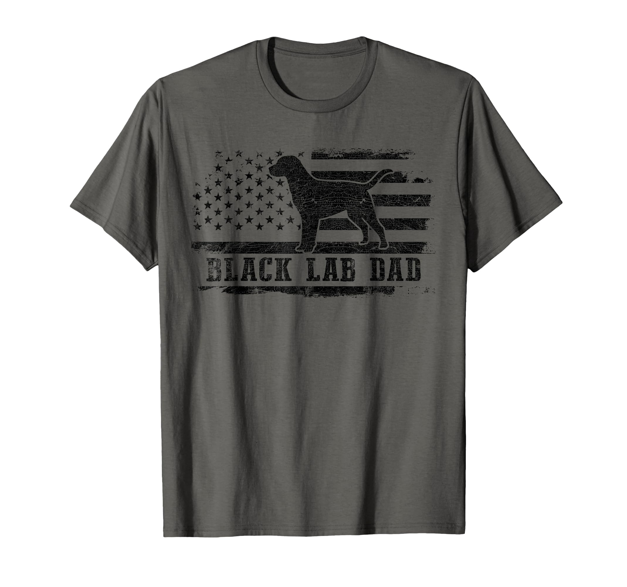 Amazon.com: Black Lab Dad Distressed American Flag Patriotic Dog T ...