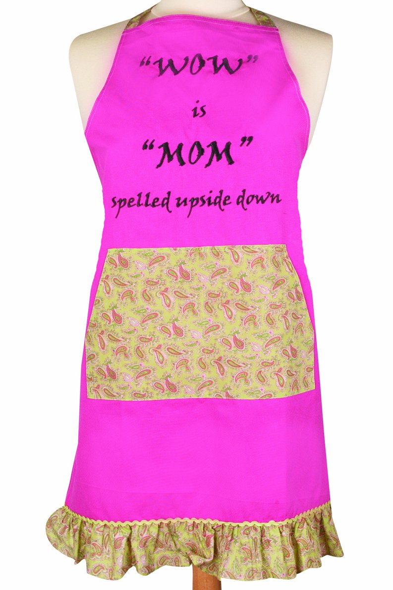 Amazon.com: Manual Vintage Style Kitchen Apron, Wow is Mom : Home & Kitchen