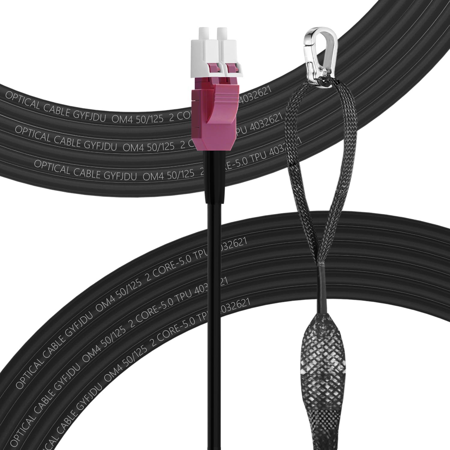 FLYPROFiber OM4 Fiber LC to LC Outdoor Armored 75m/246ft, Uniboot LC ...