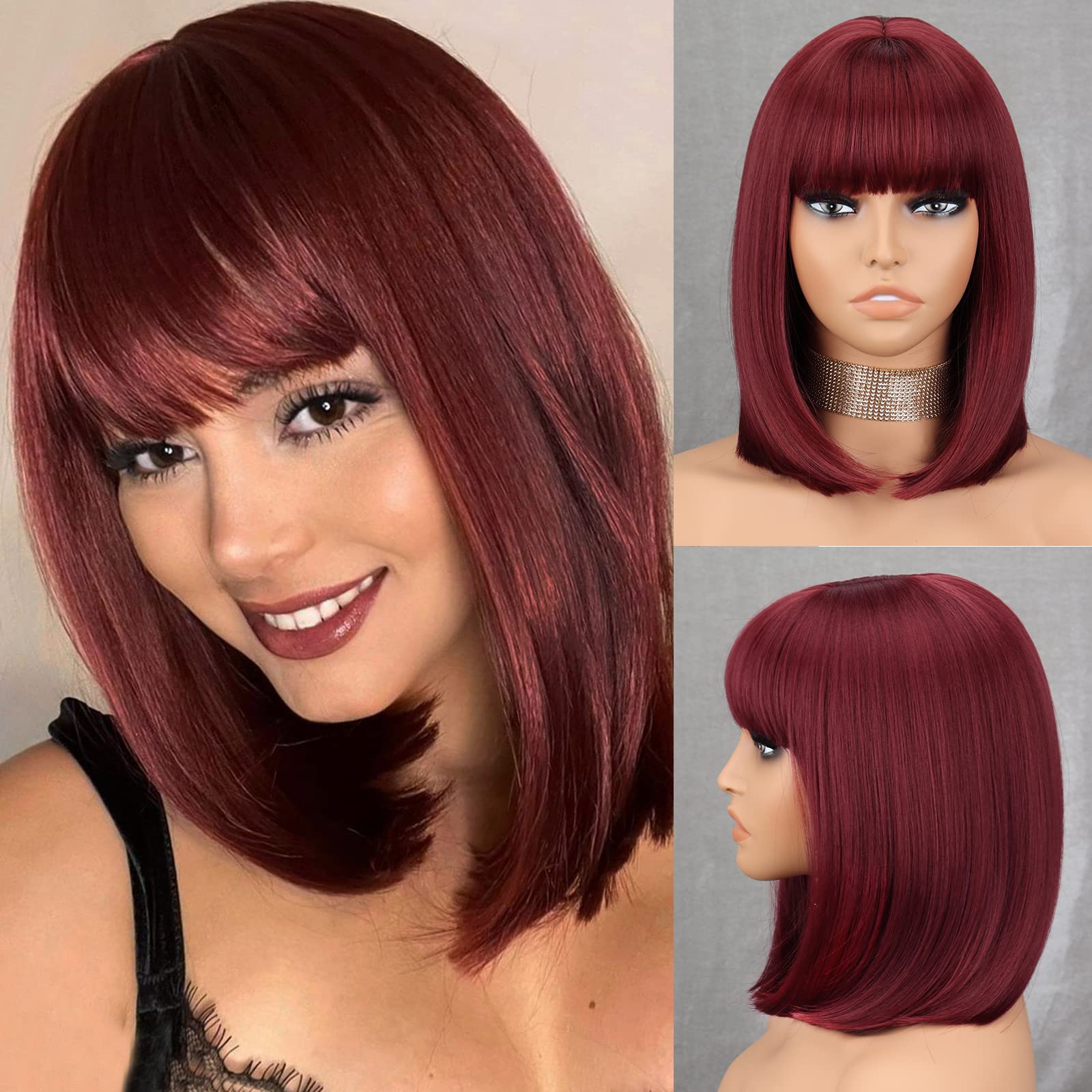 Dark Red Short Wig