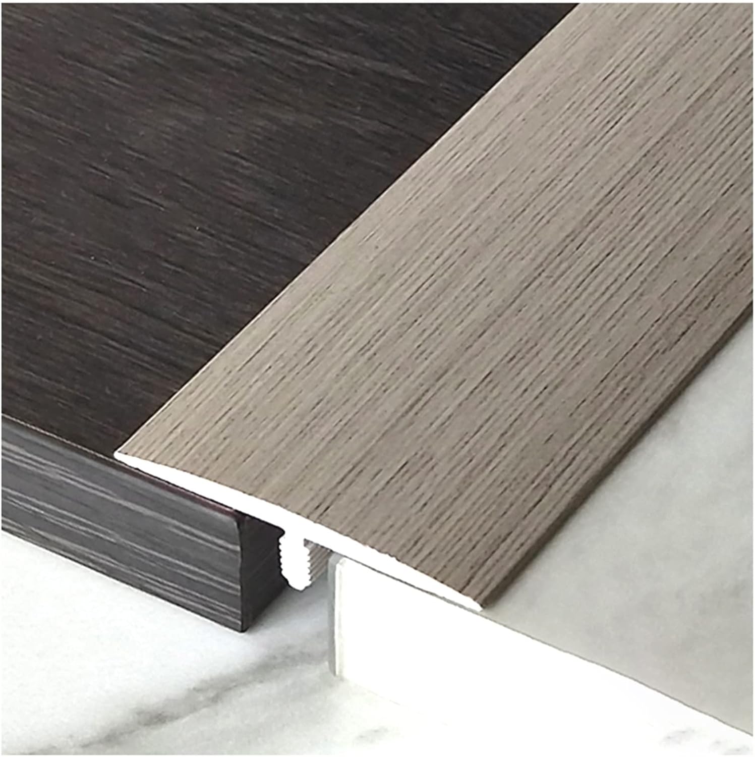 LXLZYXSF Gray Wood Grain Finish Floor Transition Strip T-Mold, Floor ...
