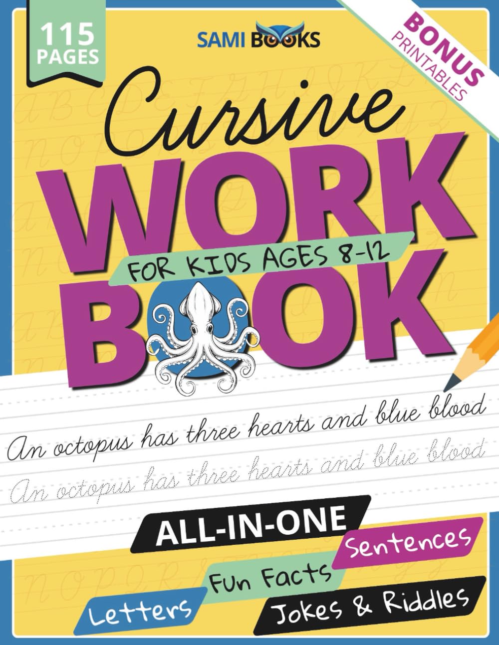 Cursive Workbook for kids ages 8-12: Master Writing Skills with Fun ...