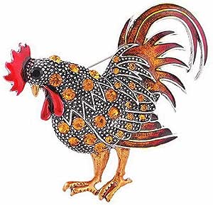 Amazon.com: Jacket Clip Vintage Rooster Brooch Rooster Pin Lapel Brooch ...