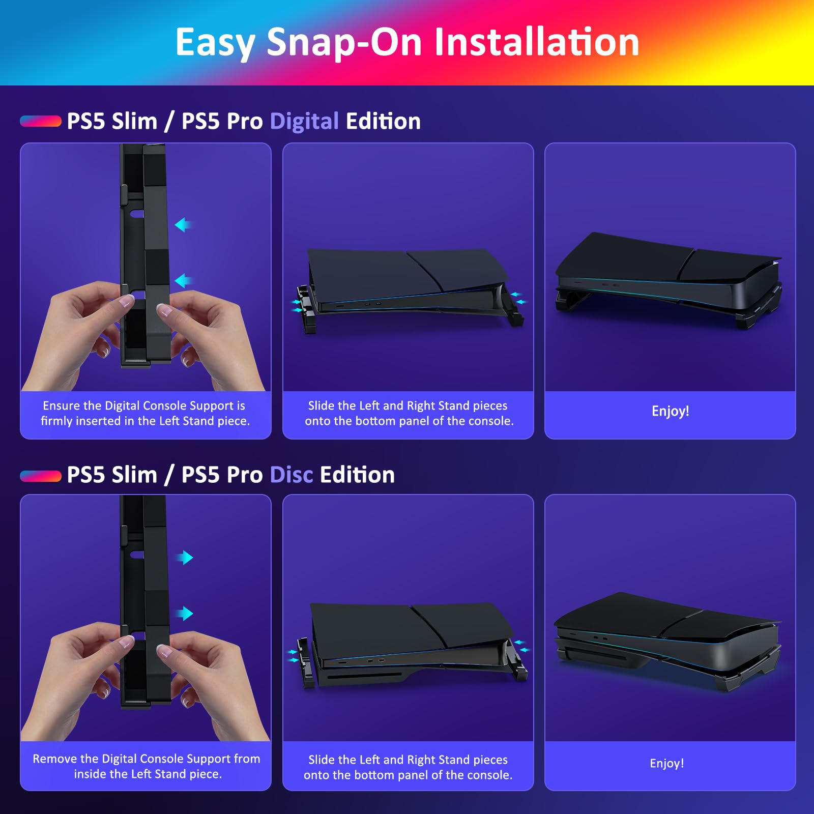 Snapklik.com : NexiGo Horizontal Stand For New PS5 Slim And Pro Console ...