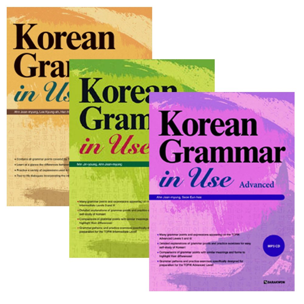 Korean Grammar in Use Beginning to Early Intermediate + Intermediate + Advanced Text Book Set ...