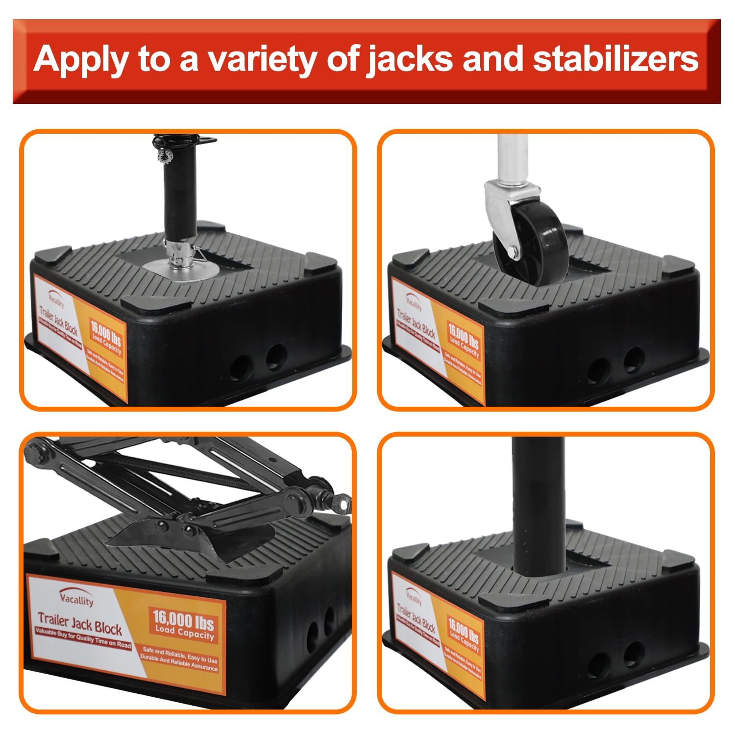 Snapklik.com : RV Trailer Jack Block, Trailer RV Stabilizer Blocks, 1 ...