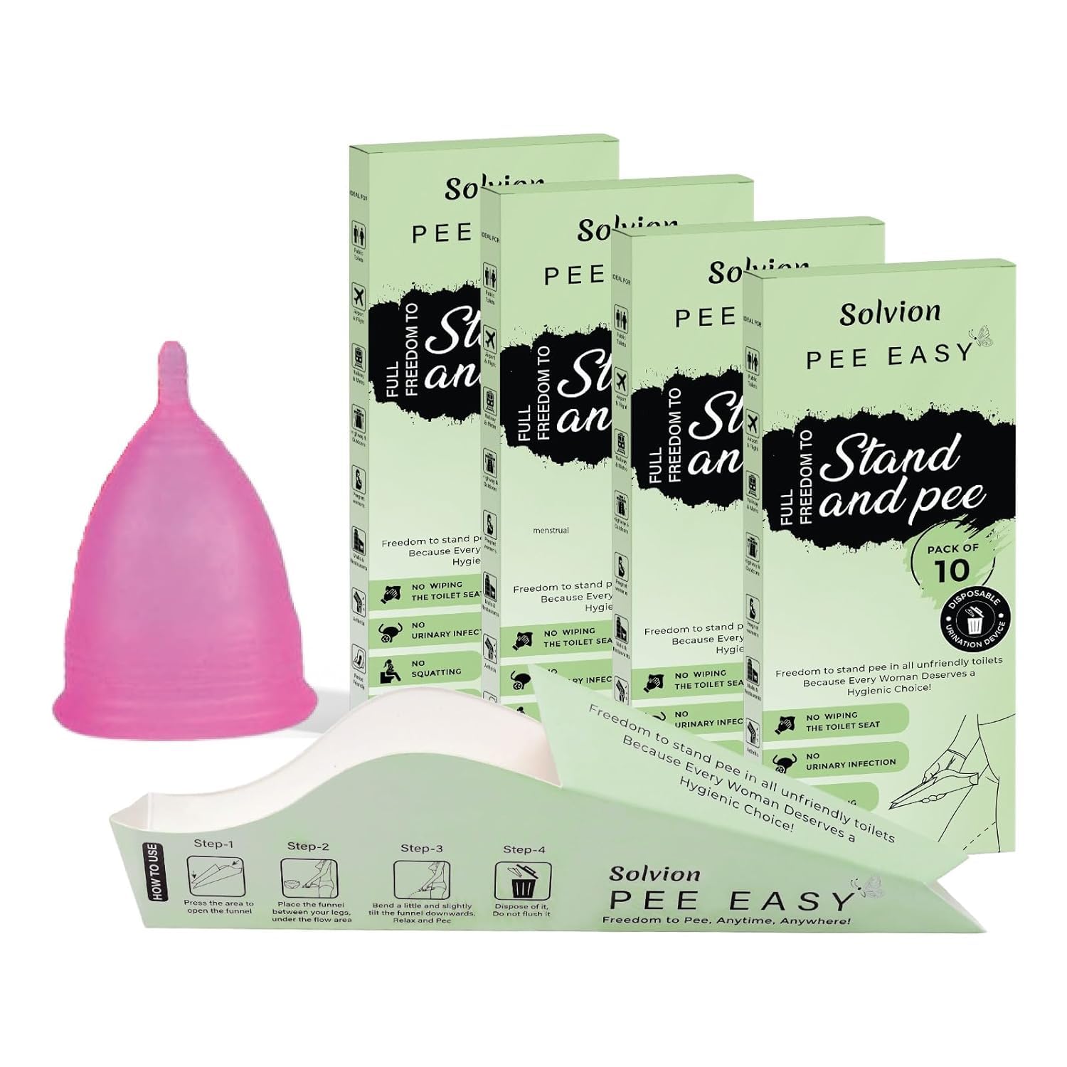 Solvion Pack Of-4 Pee Easy Disposable Female Urination Device 40 ...