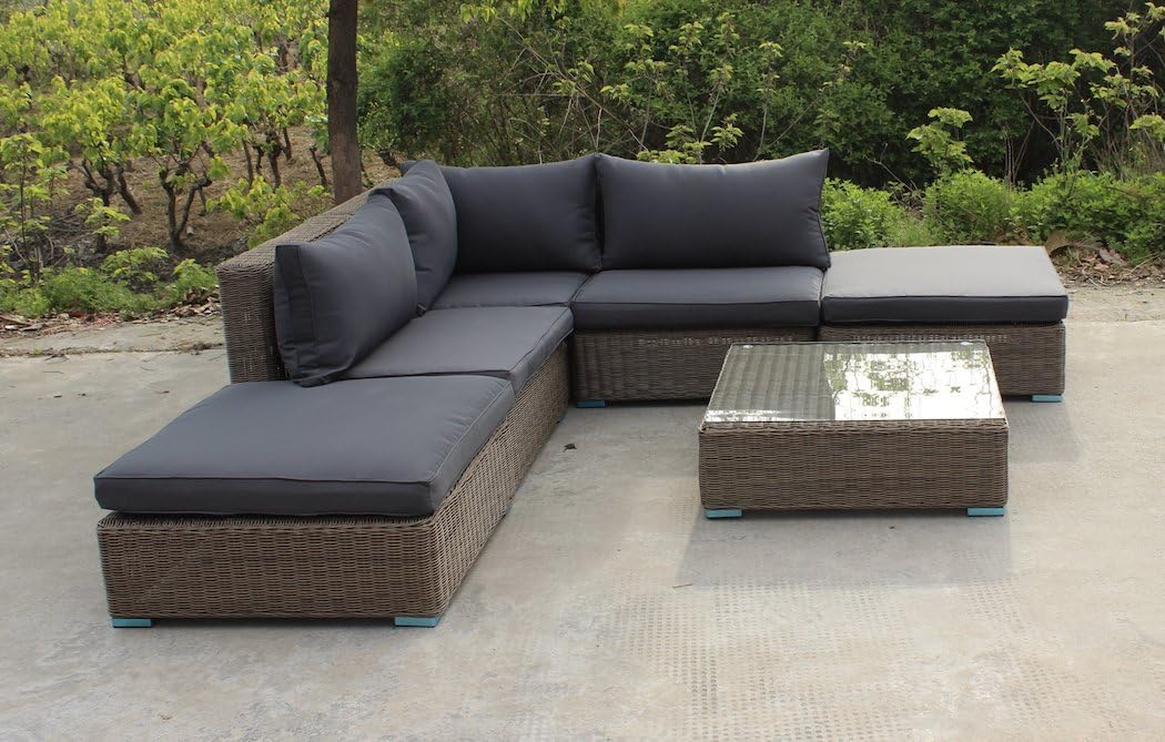 RATTAN LOUNGE GARTENMÖBEL SITZGARNITUR GARTENGARNITUR GARTENLOUNGE ...