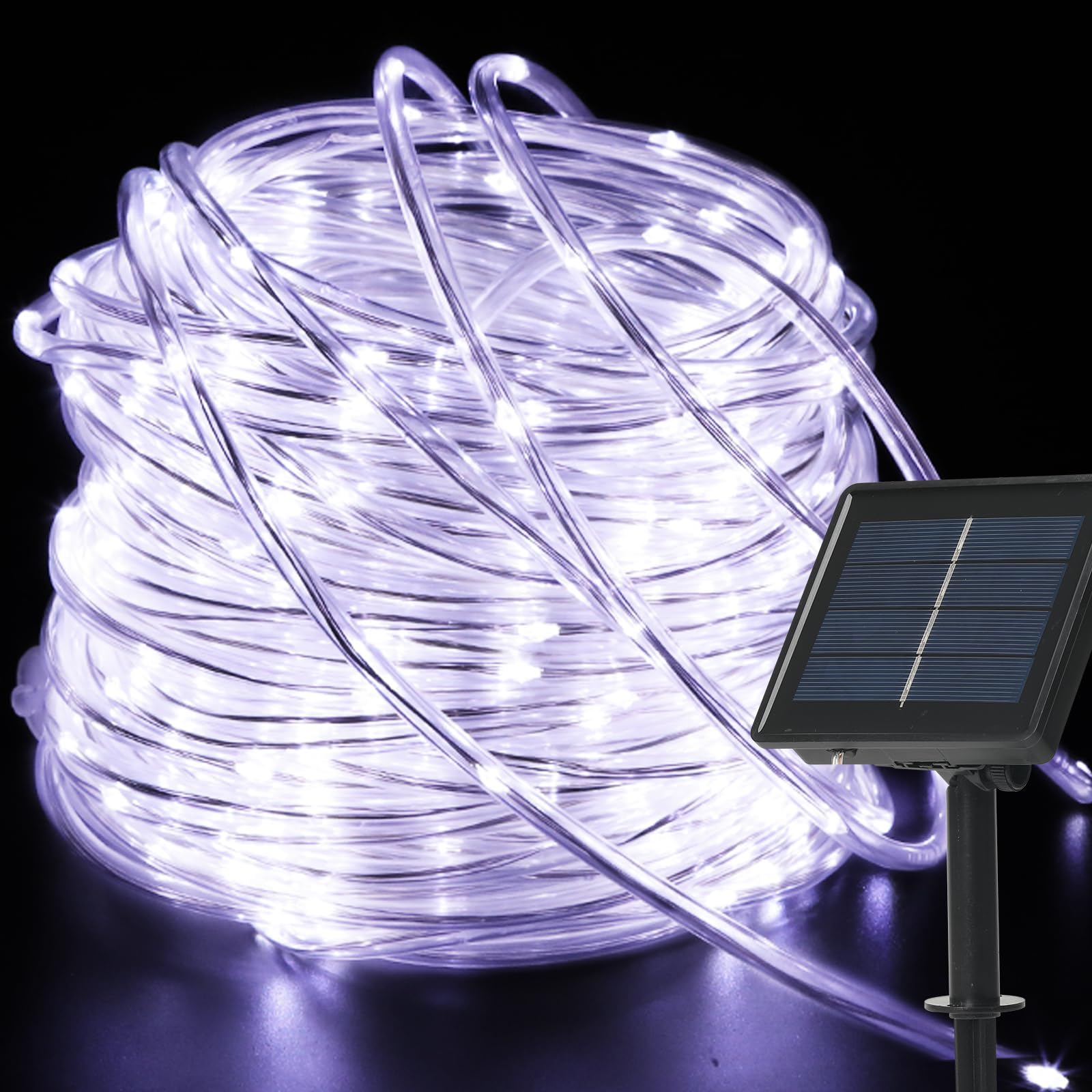 VIHOSE 4 Pcs Each 100ft 300 LED Solar Rope Lights Outdoor Waterproof ...