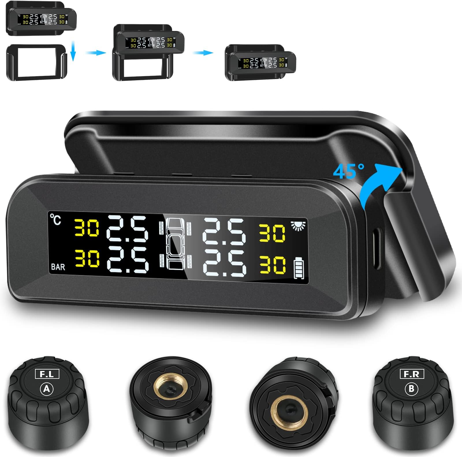 Amazon.com: Jansite Tire Pressure Monitoring System TPMS -Solar ...