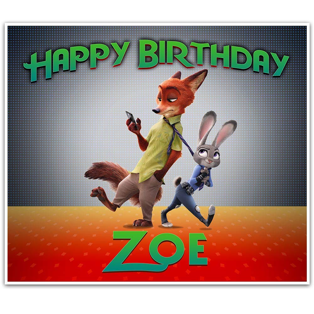 Amazon.com: Zootopia Birthday Banner 42" x 36" : Handmade Products