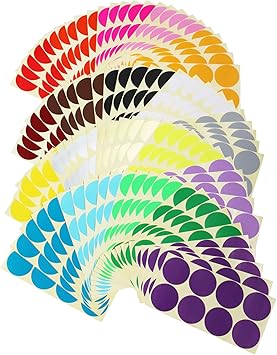 Amazon.com : 800 Count Large Round Dot Stickers Color Coding Labels, 1. ...