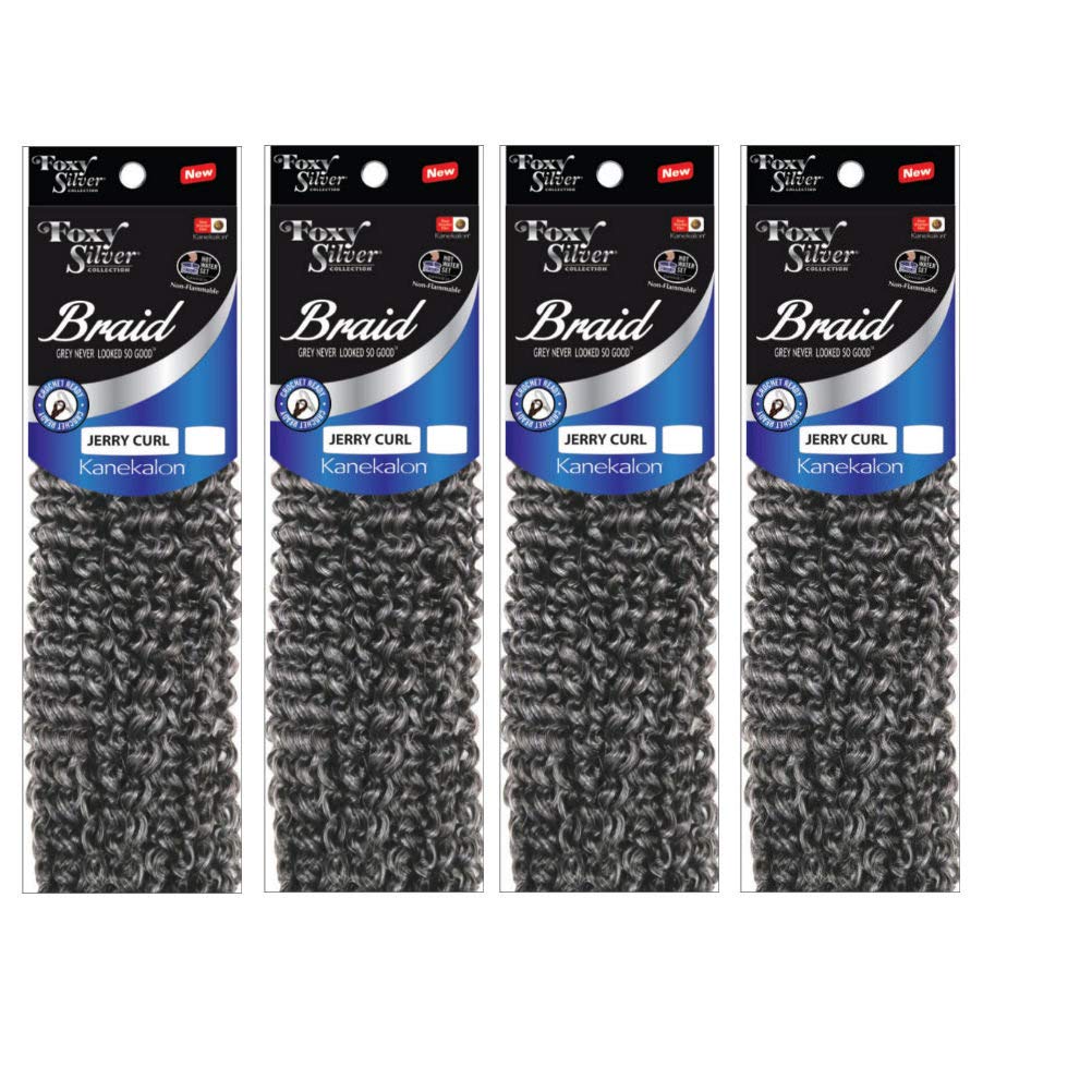 Amazon.com : Foxy Silver (Foxy Braid - Jerry Curl - 30 Strands - 12 ...