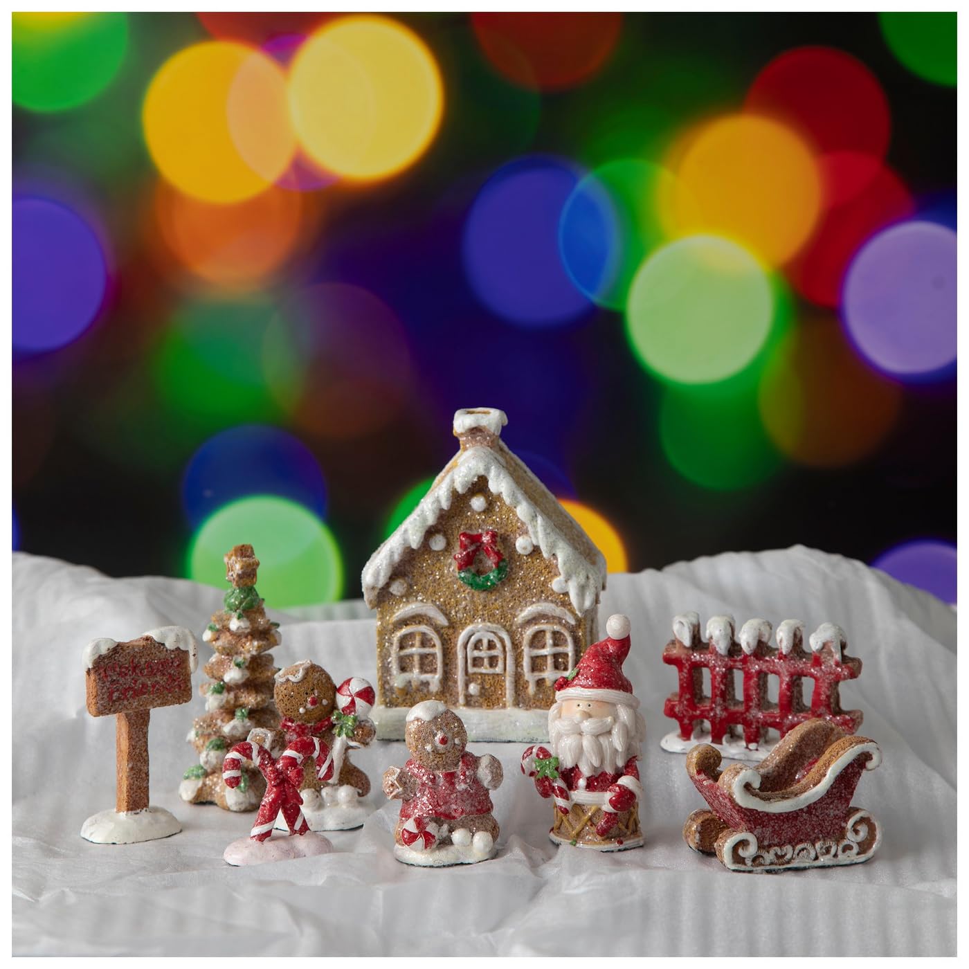 Amazon.com: Hobby Lobby Mini Gingerbread Village Set, 9 Pieces, Resin ...