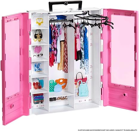 Amazon.com: Barbie Fashionistas Ultimate Closet, Pink with Fold-Out ...