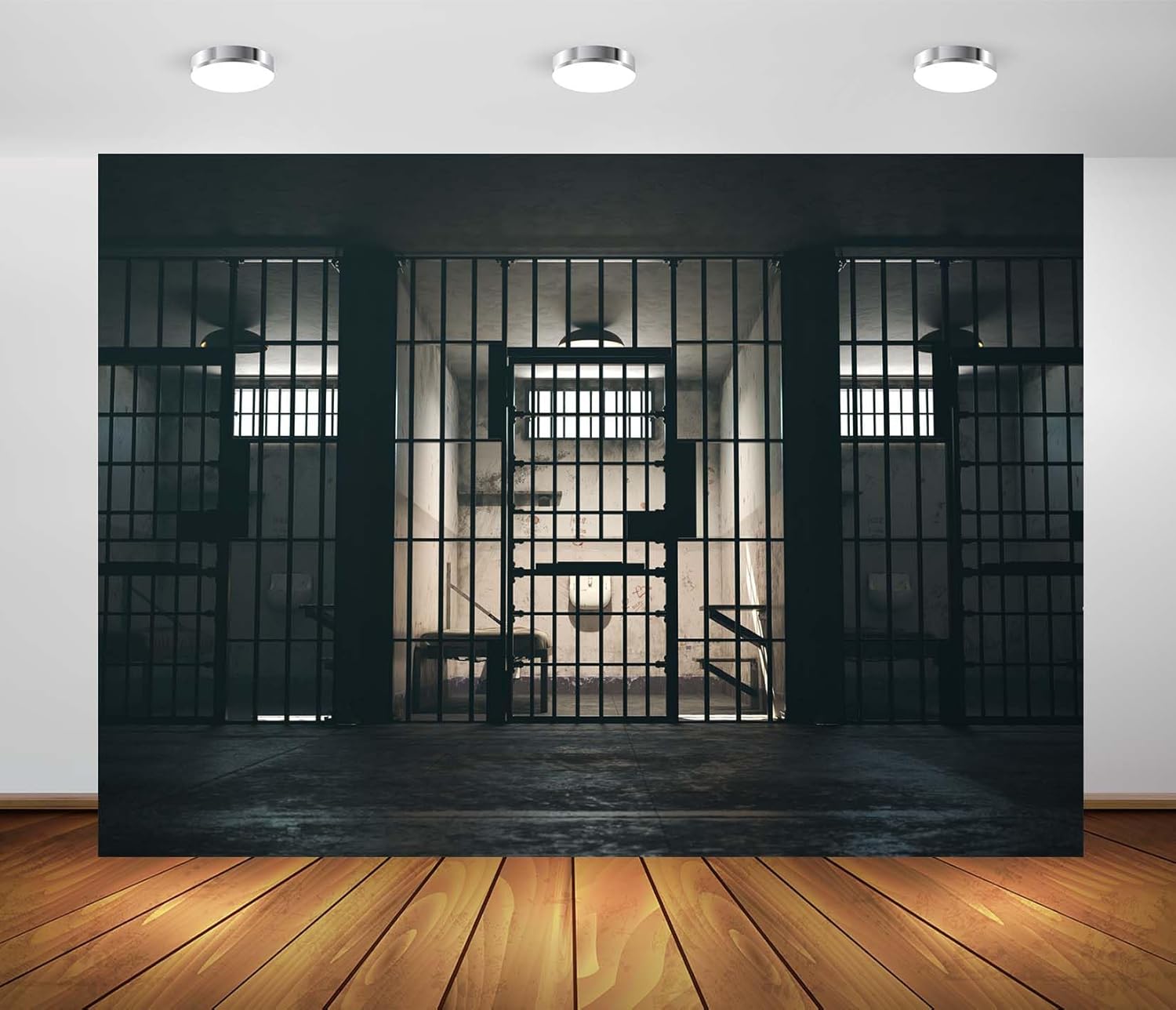 Amazon.com : BELECO 7x5ft Fabric Jail Prison Cell Backdrop Prison ...