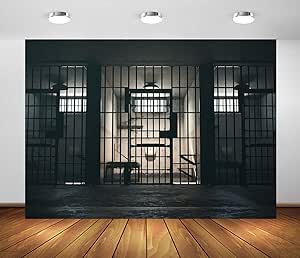 Amazon.com : BELECO 5x3ft Fabric Jail Prison Cell Backdrop Prison ...