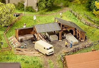 Amazon.com: Faller 232373 Timber Storage Sheds N Scale Building Kit ...