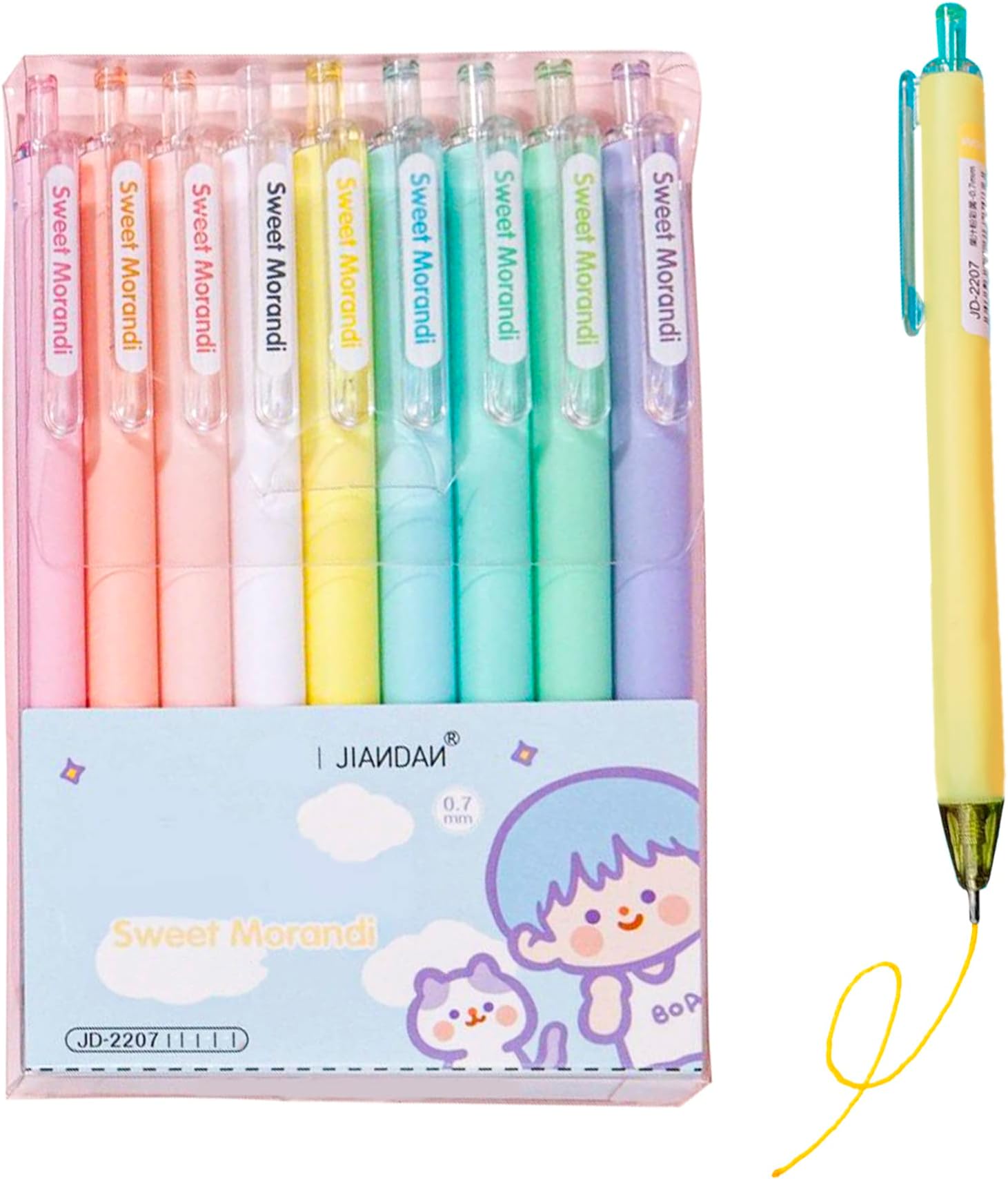 WISHKEY Plastic Colorful Retractable Gel Ink Pen Set For Kids, Unique ...