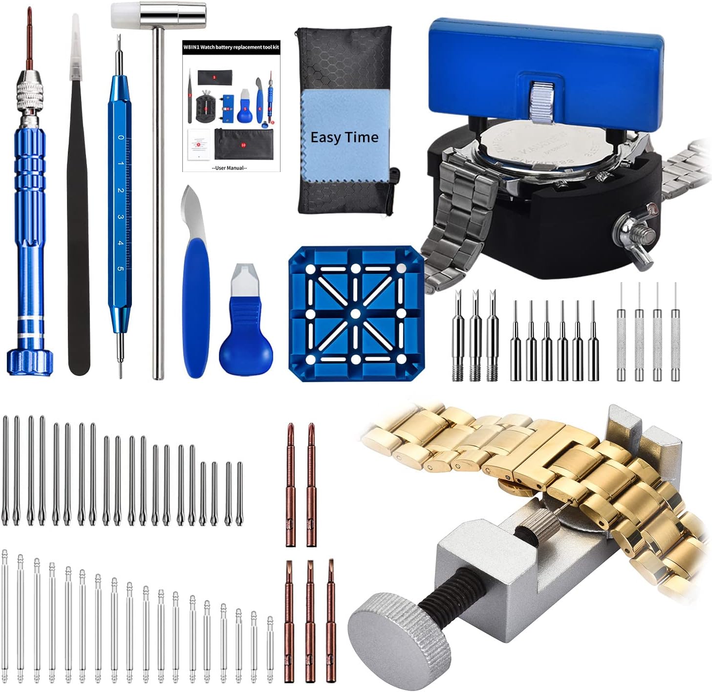 Amazon.com: EasyTime Watch Repair Kit- Watch Battery Replacement Tool ...