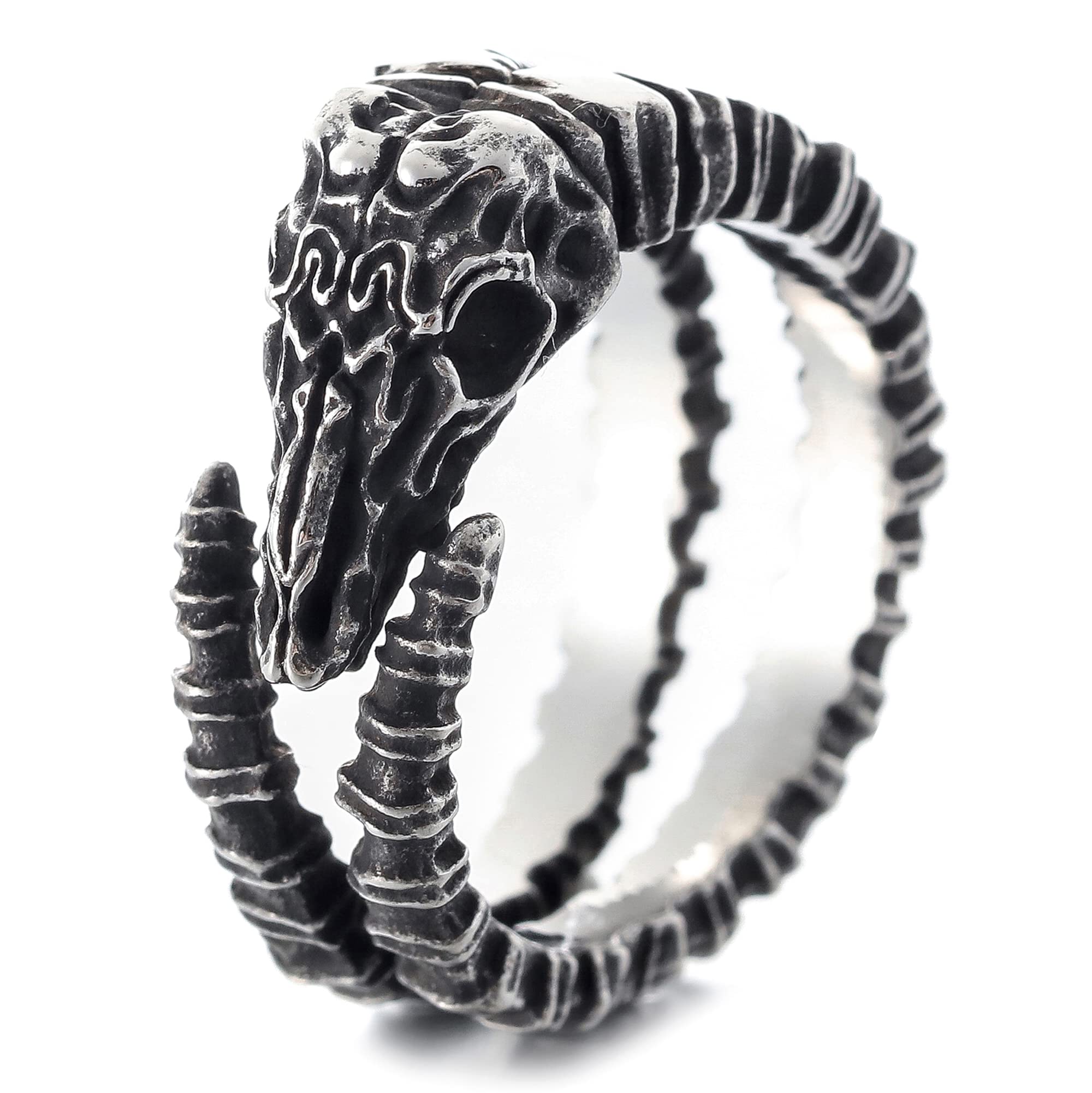 Sinoyp Ram Goat Ring Stainless Steel Gothic Worship Jewelry Baphomet ...
