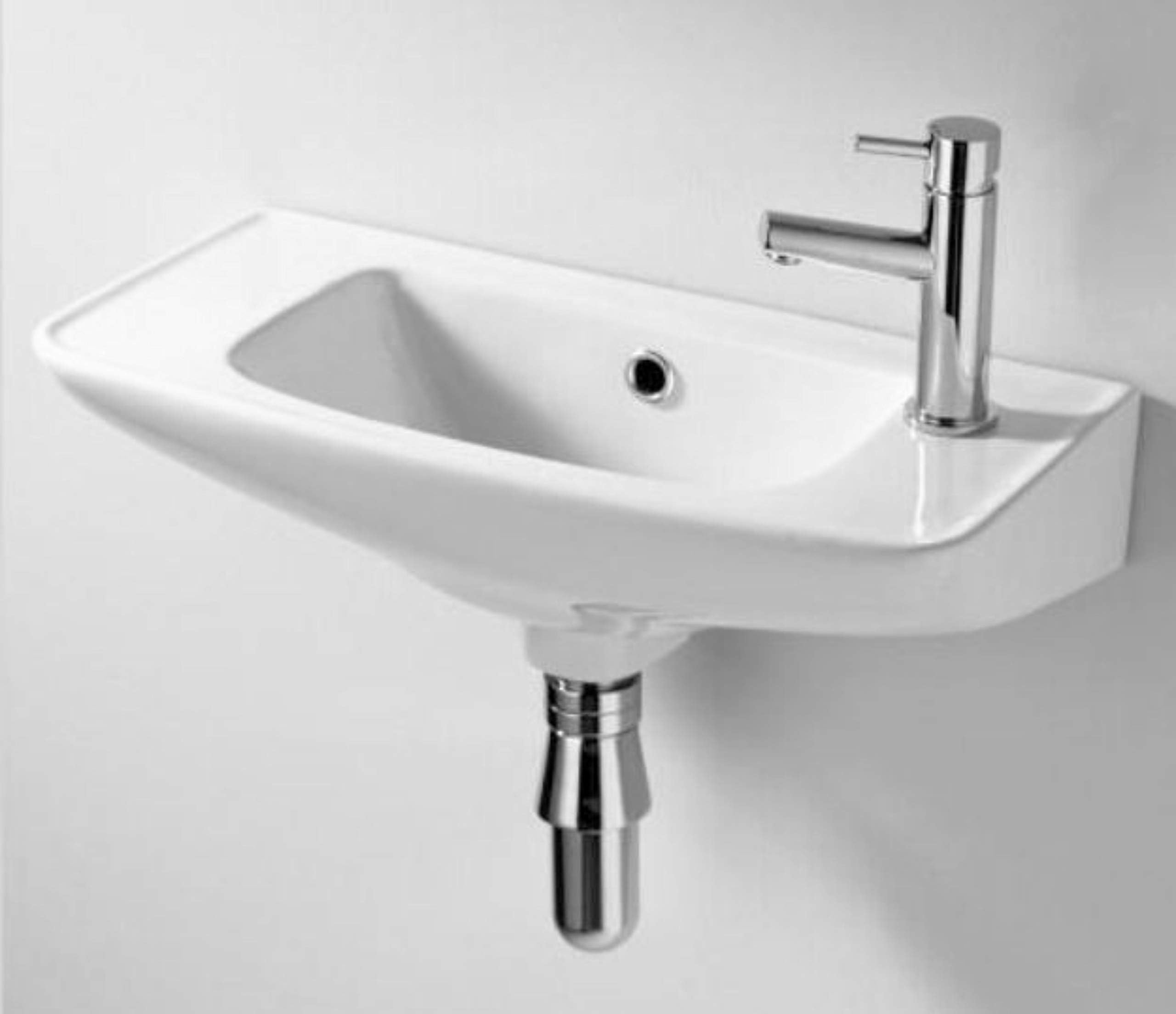 Wall Hung Ceramic Cloakroom Basin White Bathroom Sink 500mmx215mm ...