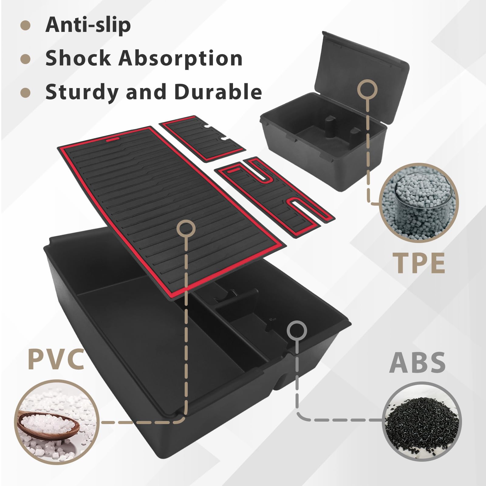Armrest Divider Organizer For 2025 Toyota 4Runner - ABS Storage Box ...
