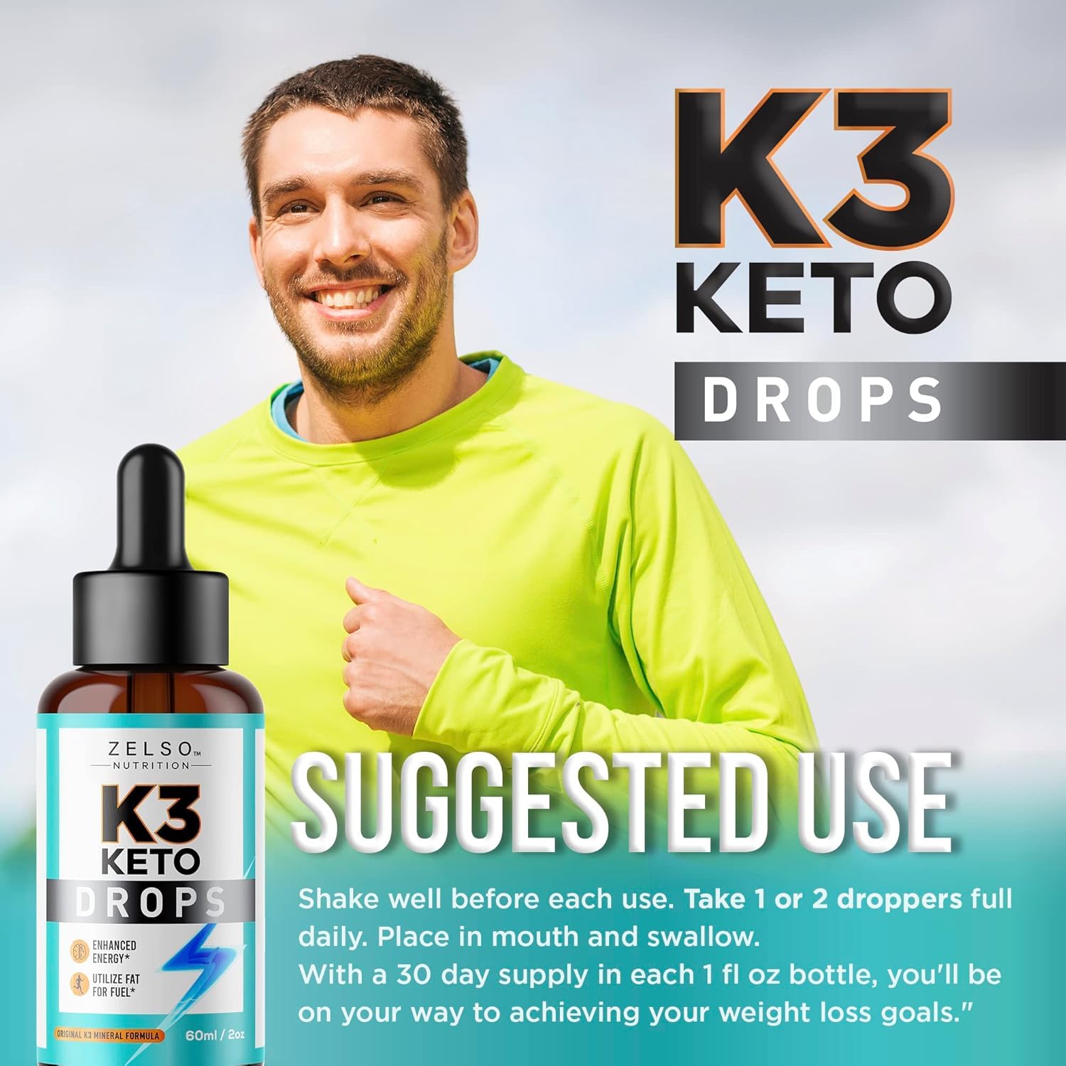 Paquete de 3 gotas Keto K3 para perder peso, quemador de grasa y ...
