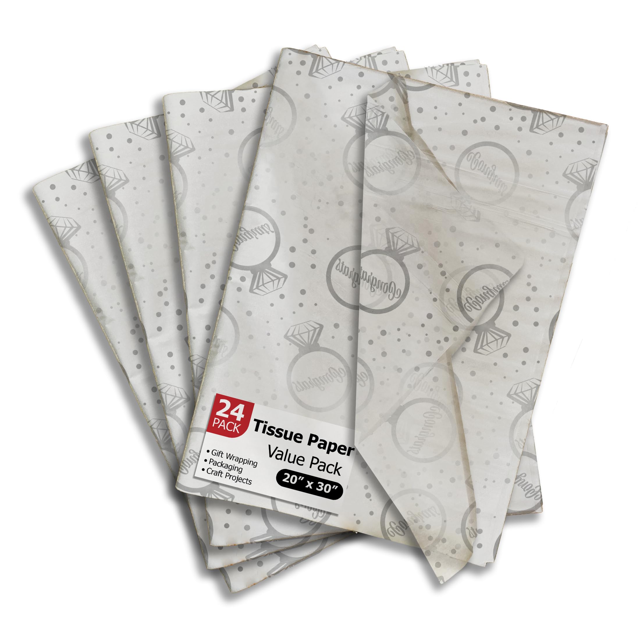 Amazon.com: Diamond Rings Printed Tissue Paper - Tissue Paper for Gift ...