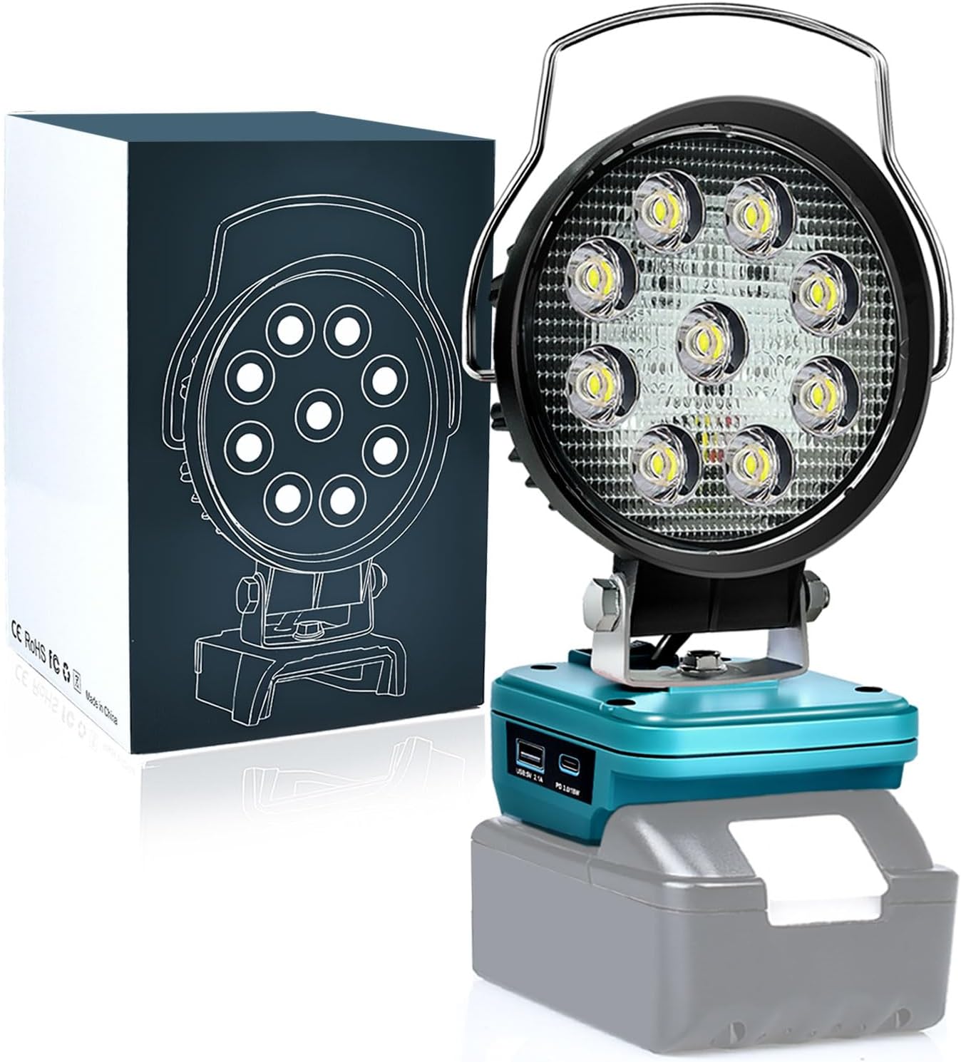 Edtran Akku Lampe Für Makita 18v, 48W Kabellose Led Arbeitsleuchte Akku ...