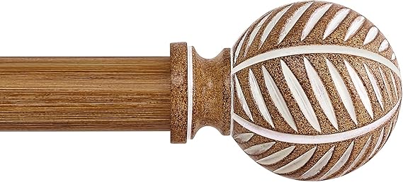 Amazon.com: HTZON Wood Boho Curtain Rods for Windows:Wooden Farmhouse ...
