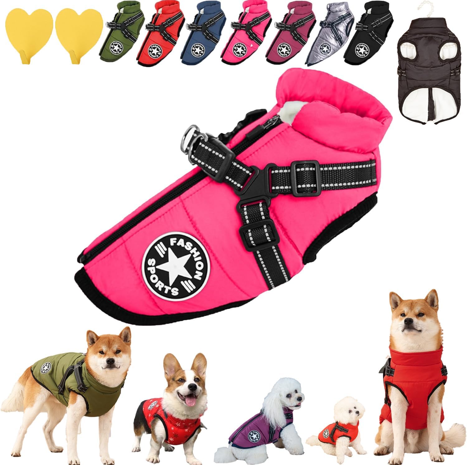 Amazon.com : Pawbibi Sport - Waterproof Winter Jacket with Built-in ...