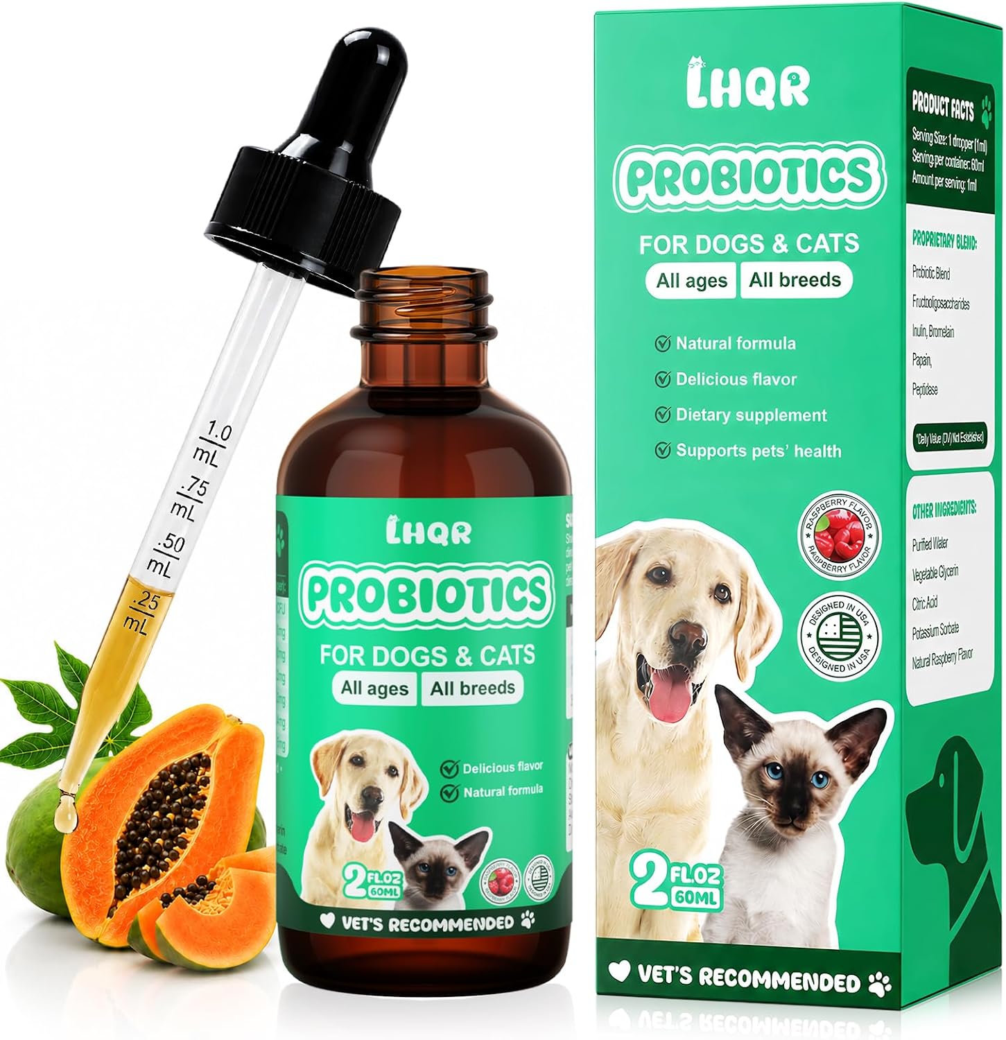 Amazon.com : Liquid Probiotics for Dogs & Cats with Prebiotics ...
