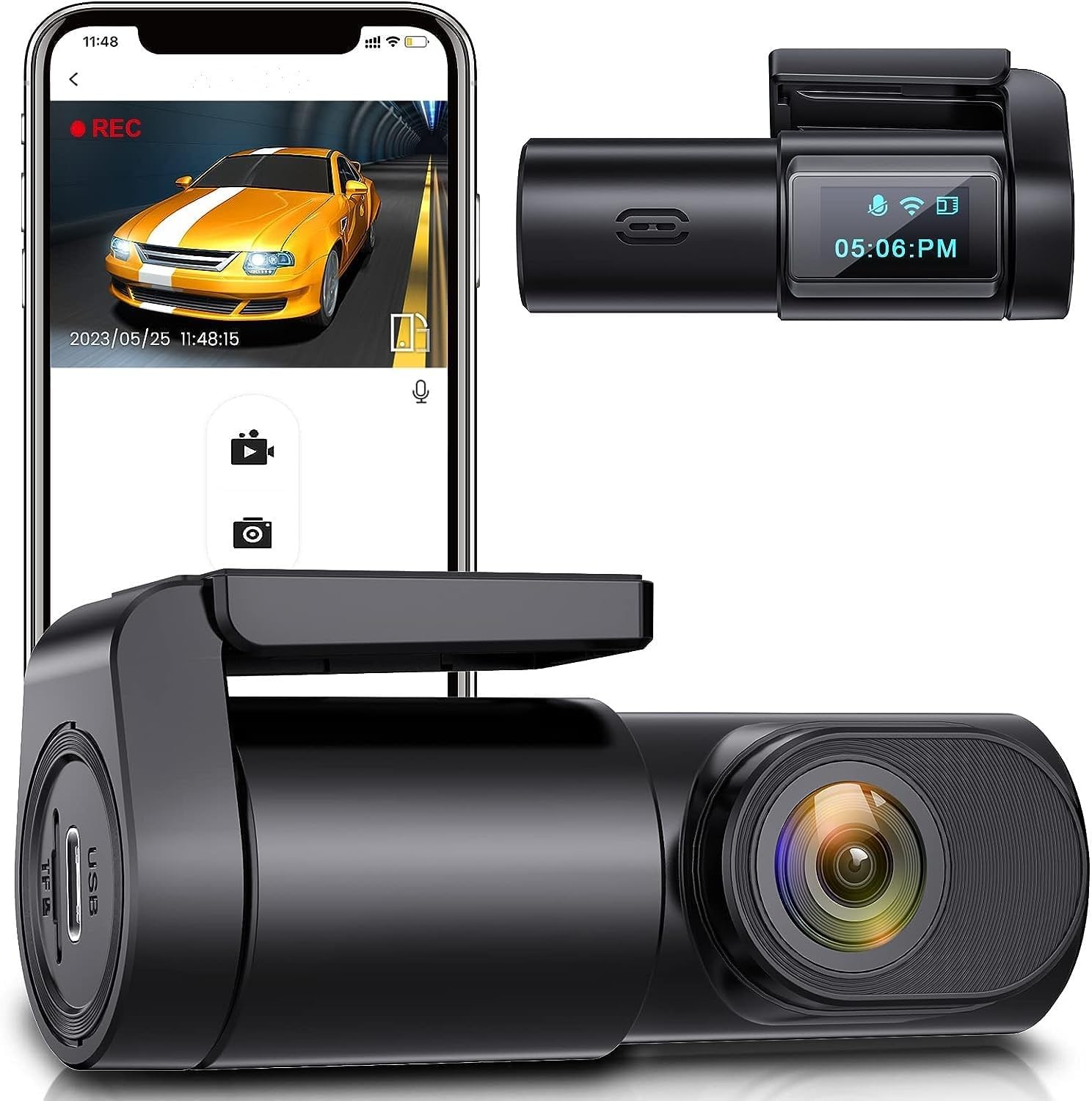 AILRINNI WiFi Car Dash Cam FHD 1080P - Mini Dashcams：APP CONTROL,Super ...