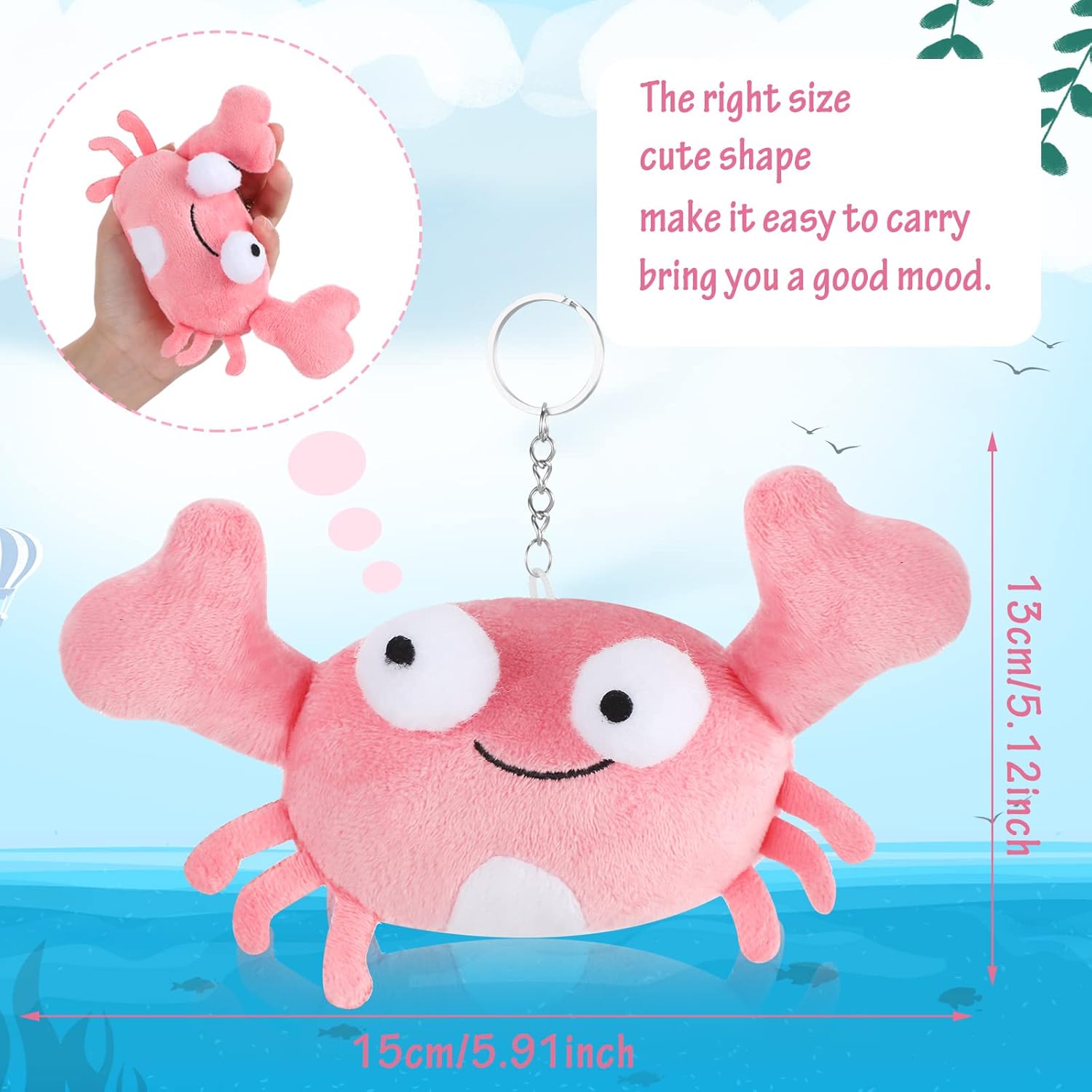12 Pcs Stuffed Lobster Crab Stuffed Animal Plush Toy 6 Inch Cute ...