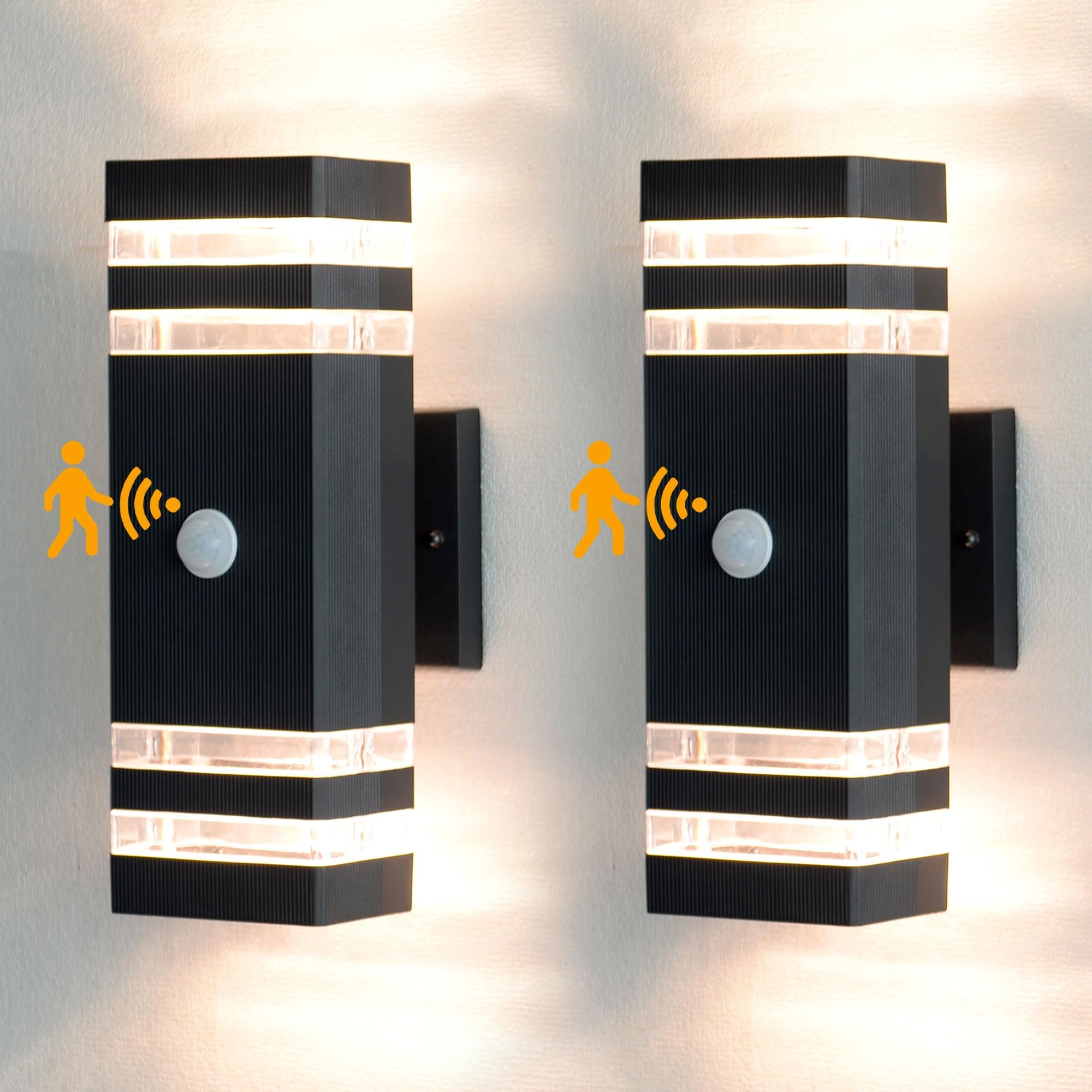 JESENBIL Motion Sensor Outdoor Wall Lights, Up Down Porch Lights ...