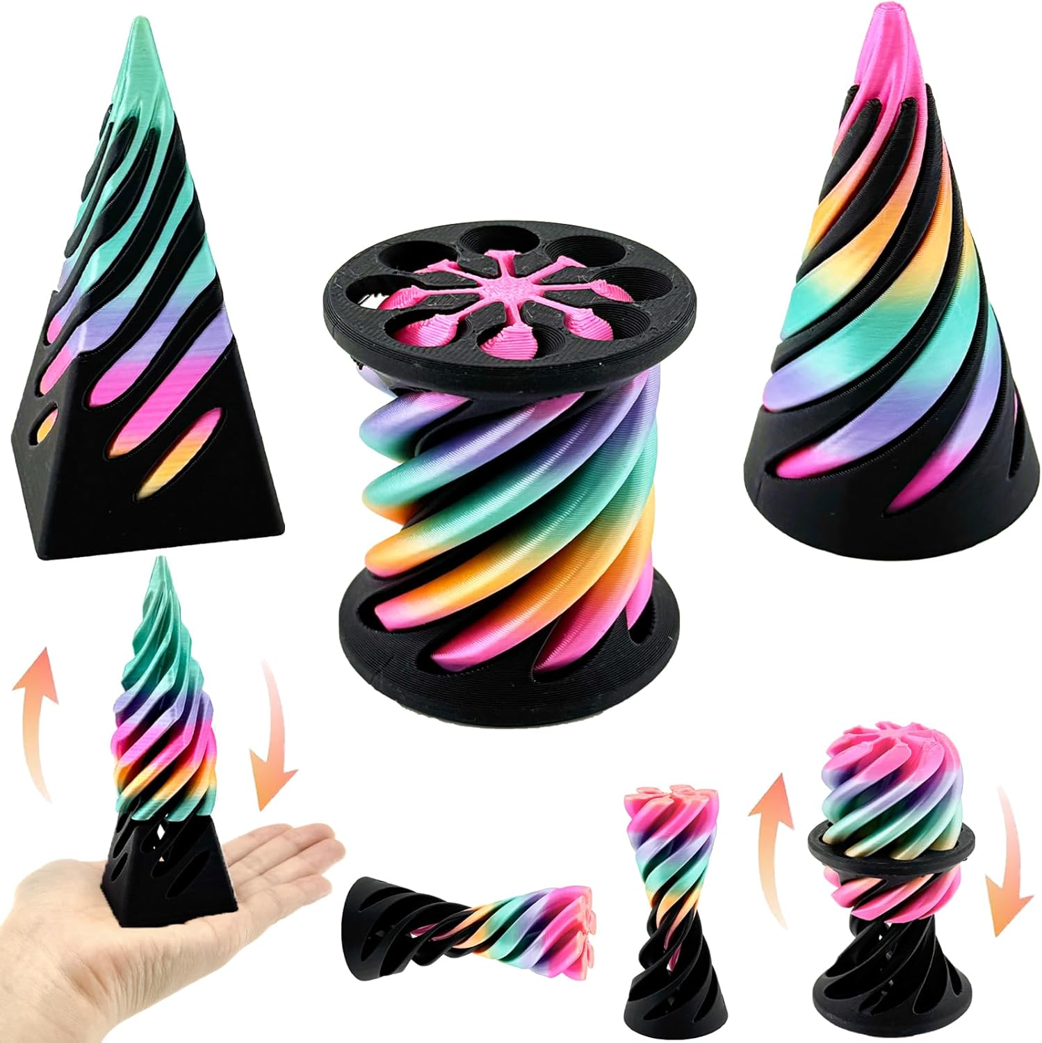 Amazon.com: 3 Packs Impossible Cone,Spiral Cone Fidget Toy Impossible ...
