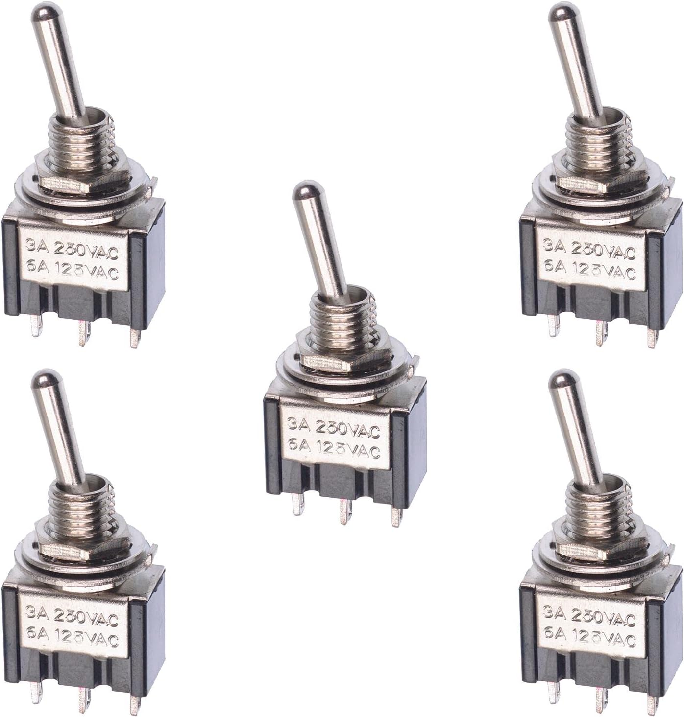 5 x On/Off Mini Small Toggle Switch Miniature SPST (Pack of 5) : Amazon ...