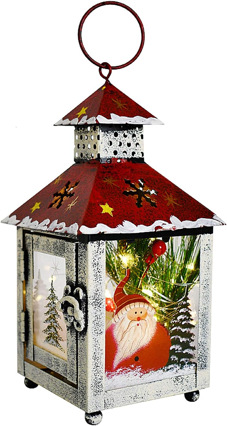 Amazon.com: Morning View Metal Christmas Lantern Outdoor with LED ...