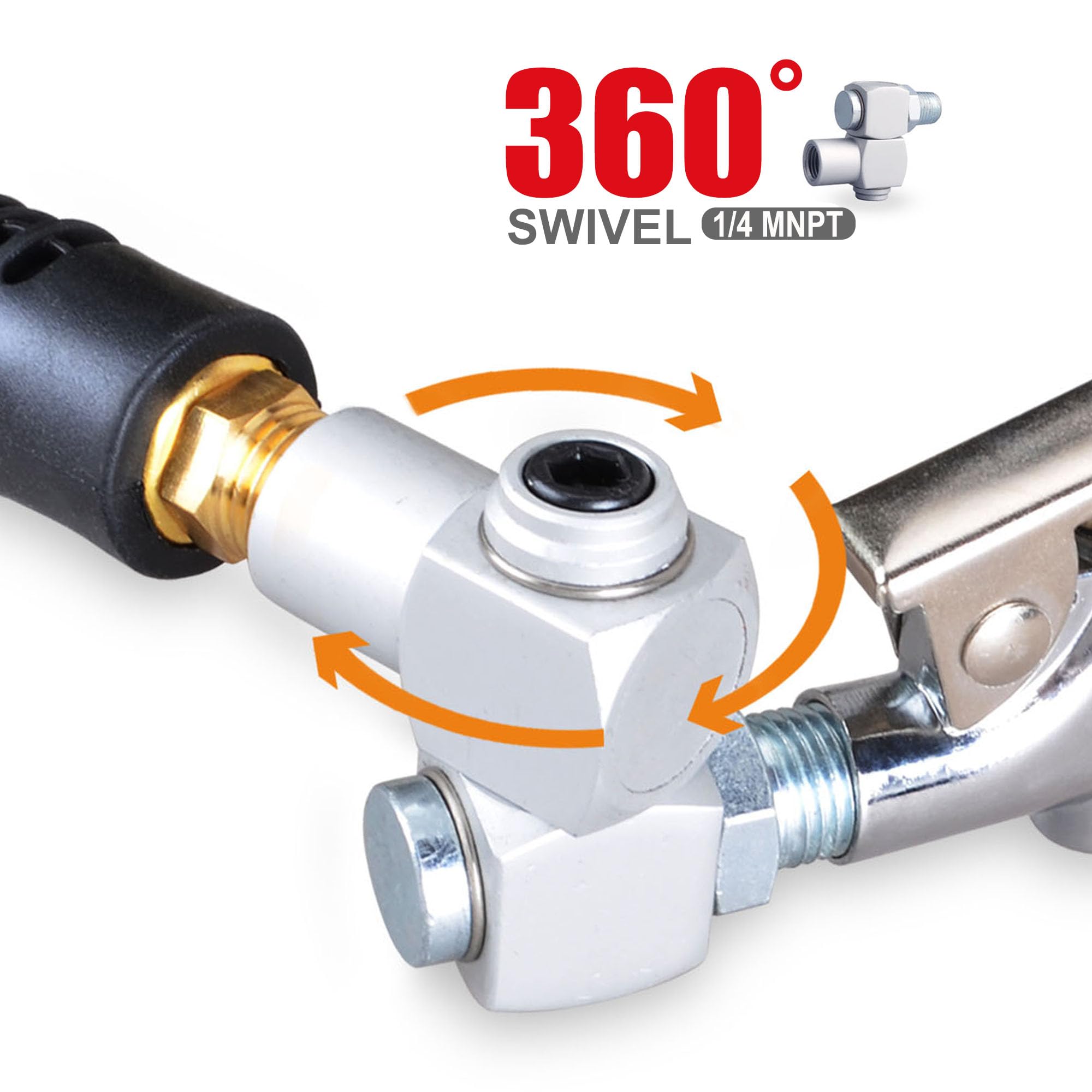 Snapklik.com : Air Hose Fittings, 3 Pieces 360 Degree Swivel Air Hose ...