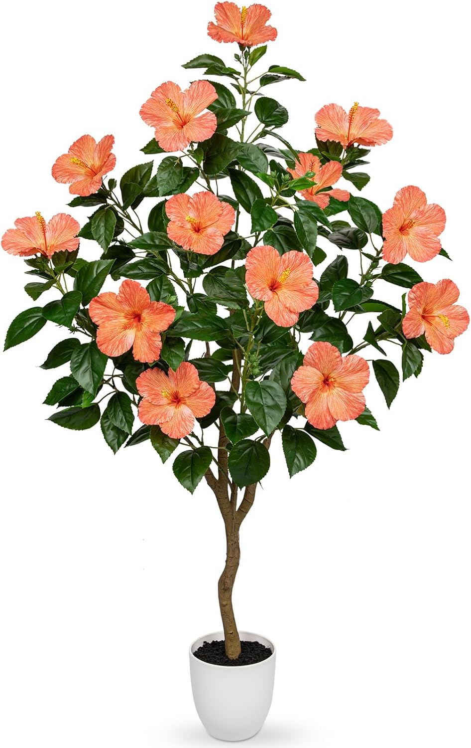 Amazon.com: Briful Artificial Hibiscus Tree 5.25ft Tall Real Touch Fake ...