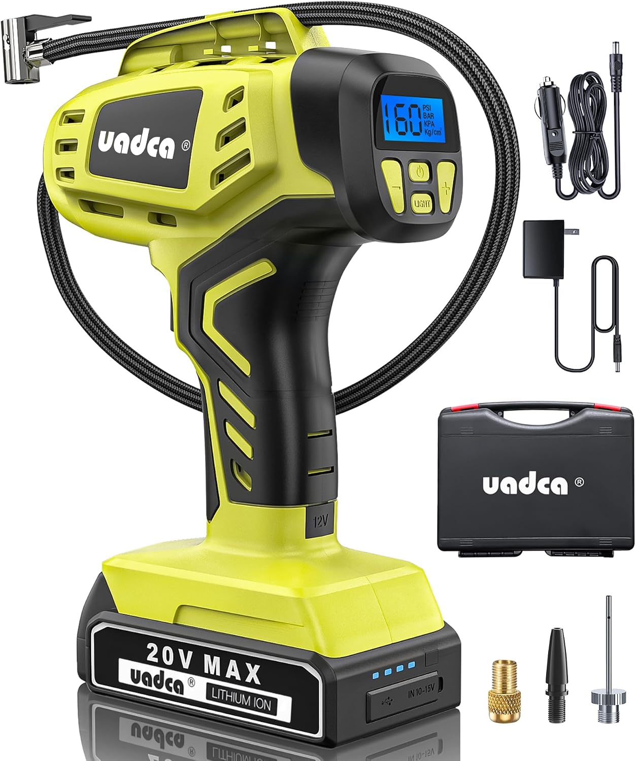 Amazon.com: Tire Inflator Air Compressor 20V Rechargeable Battery ...