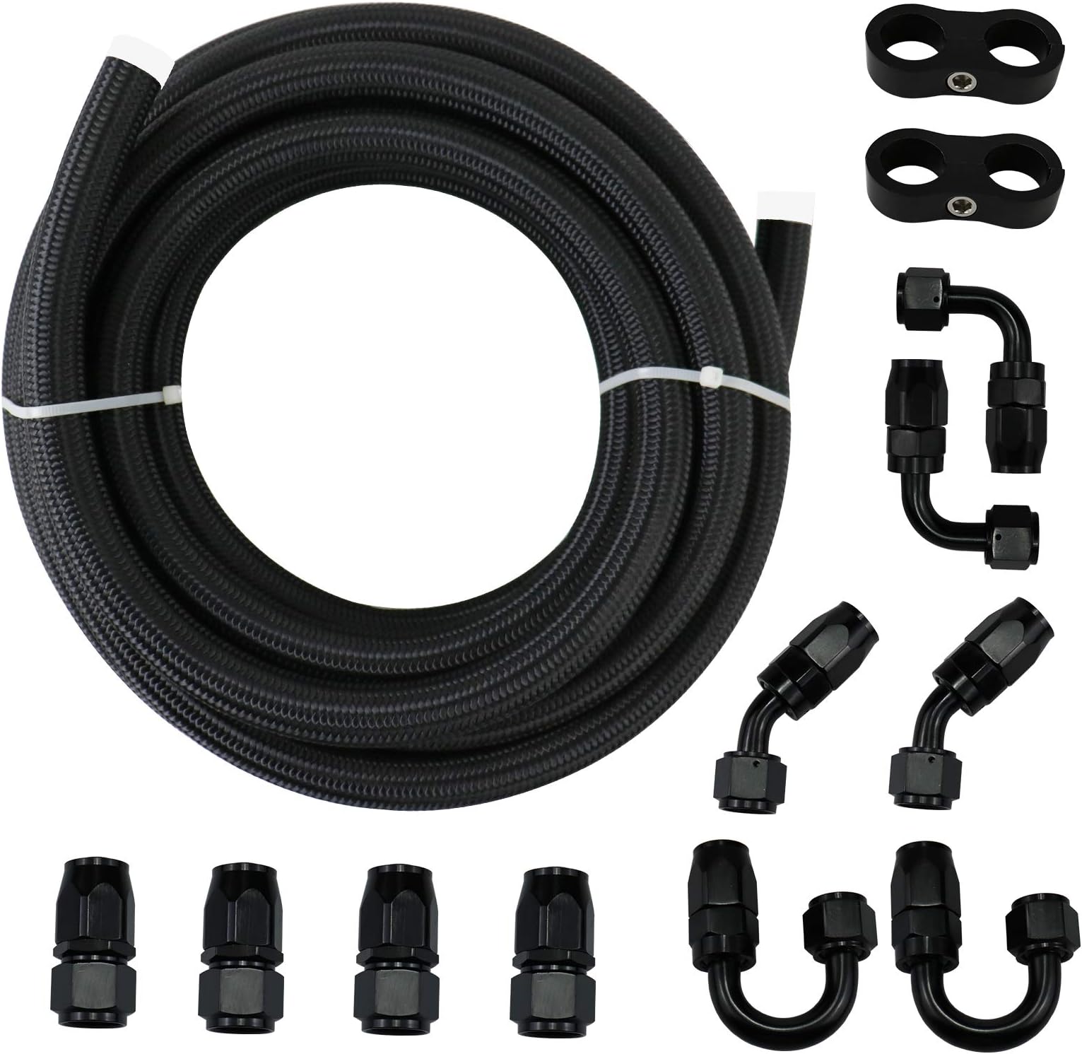 Amazon.com: 20FT 6AN PTFE Fuel Line Kit 3/8"E85 Oil Gas Fuel Line ...