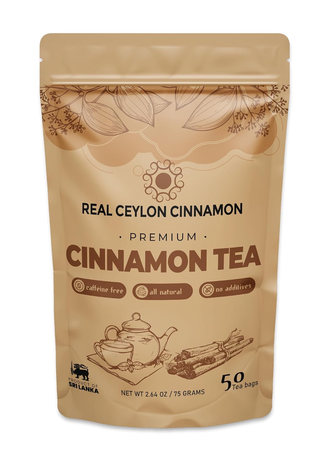 Amazon.com : Real Ceylon Cinnamon Tea Bags – 100% Natural Pure Ceylon ...