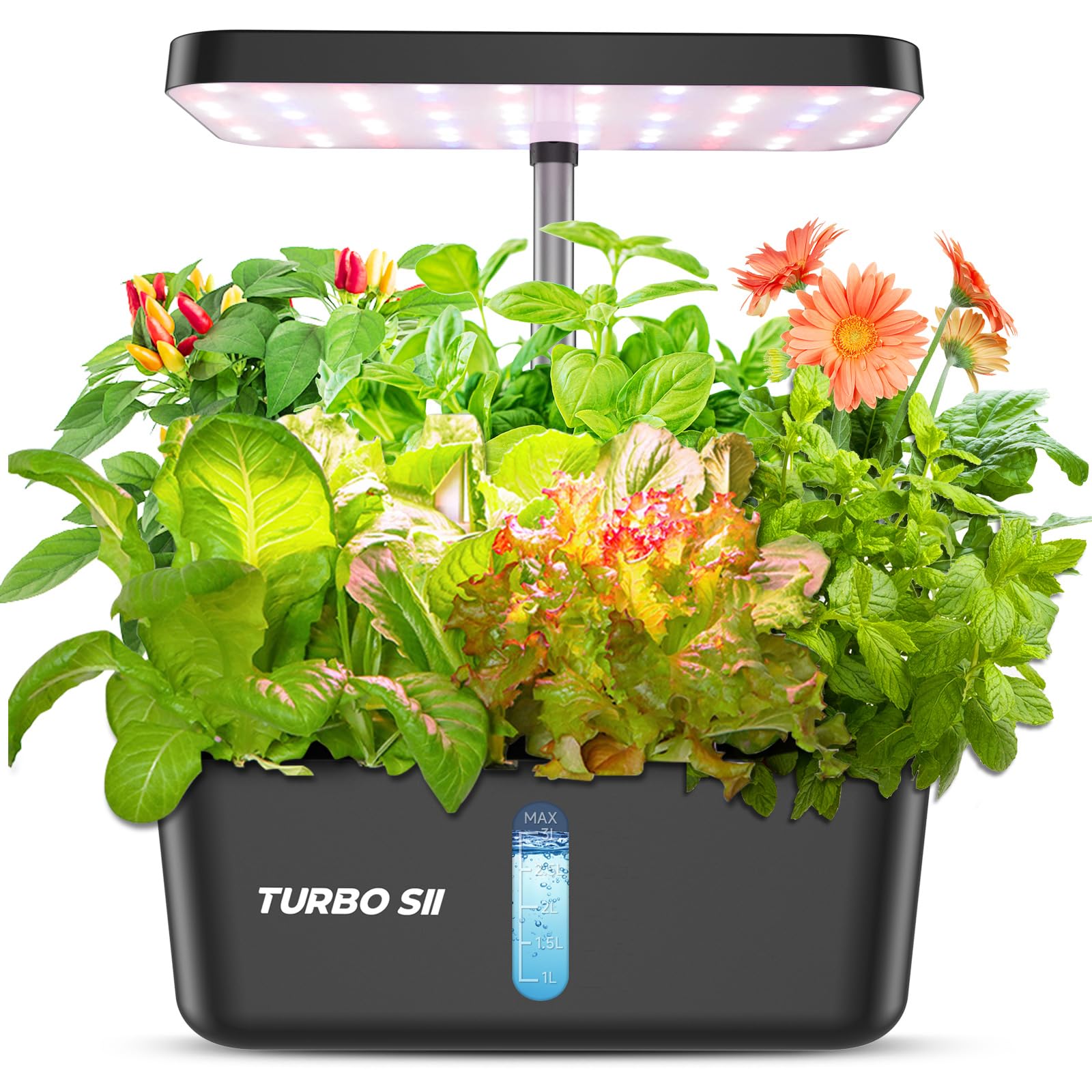Hydroponics Growing System, TURBO SII 8 Pods Indoor Herb Garden with ...