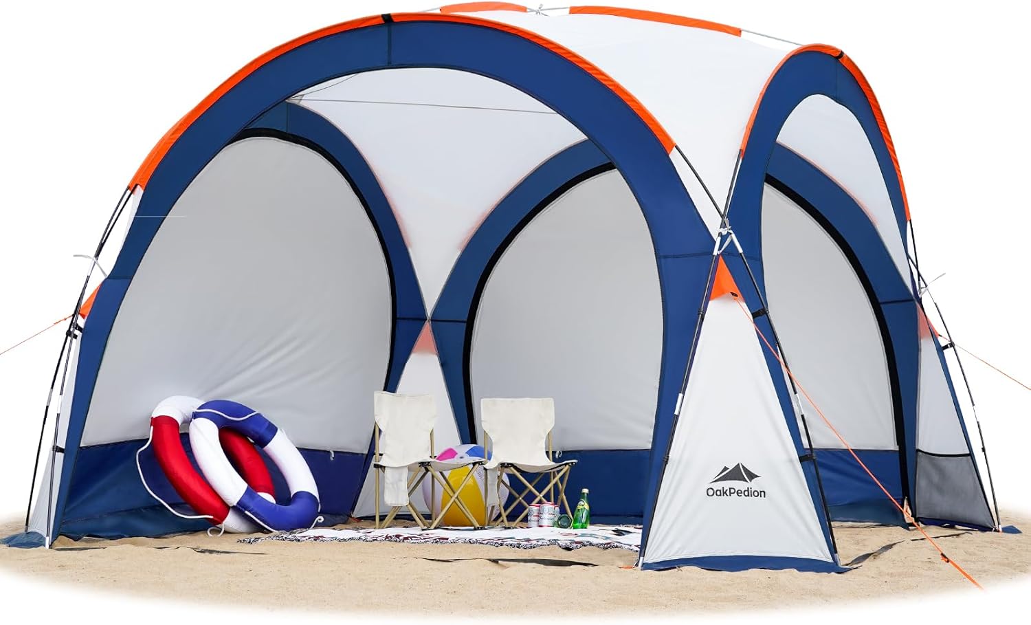 Amazon.com : OakPedion 10 X 10ft Beach Tent Sun Shelter UPF 50+ Beach ...