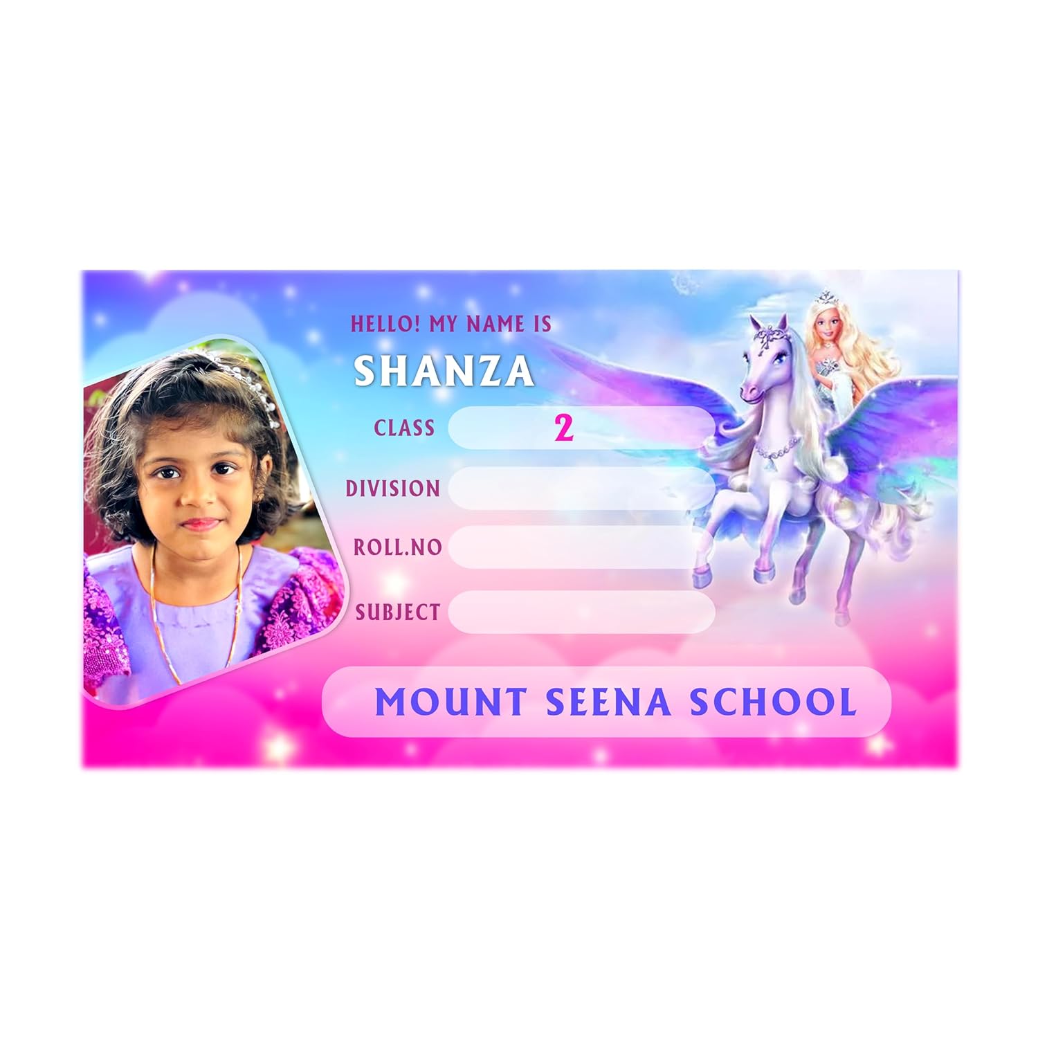 Customized Name Slip, Label Sticker, Naming Slip With Your Kids Picture ...